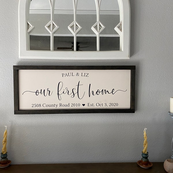 Our First Home Sign | Address & Established Date | New Home ...