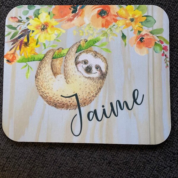Personalized Sloth Mouse Pad, Funny Desk Decor, Office Desk Accessories ...