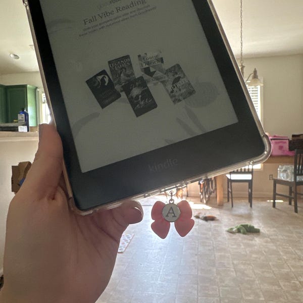 Pink Bow Kindle Charm: Personalized E-reader Dust Plug - Etsy