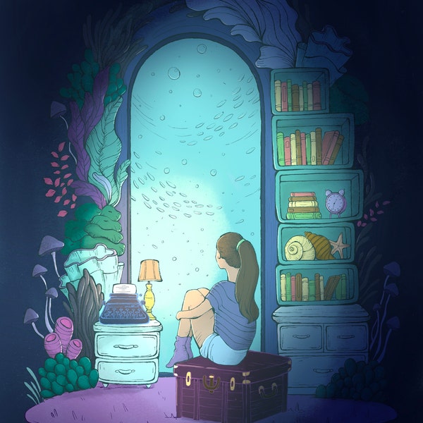 Ocean Girl Coloring Pages, Fantasy Magical, Underwater, Corals Reefs ...