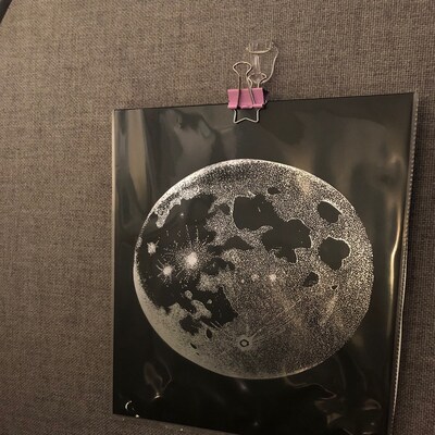 Stipple Moon Foil Print - Etsy
