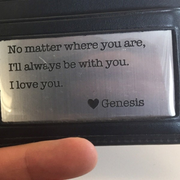 Wallet Insert Card, Personalized Wallet Insert Card, Anniversary Gift ...