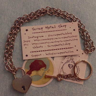 Heart Lock and Chain - Etsy