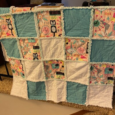 Clocks Fabric Fun Times by Designs by Lisa K Retro Cotton - Etsy