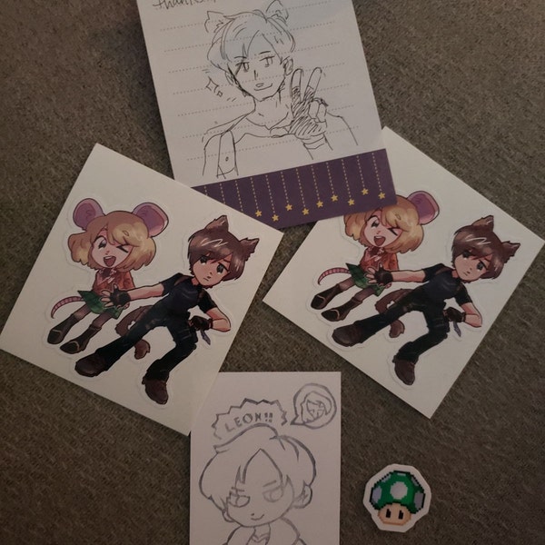 RE4 Cat Leon/mouse Ashley 3" Vinyl Sticker | Resident Evil 4 - Etsy