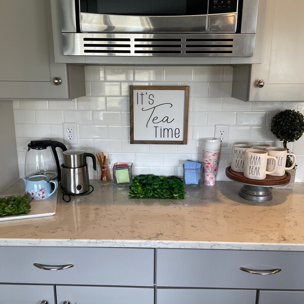 Tea Gift | Tea Sign | Kitchen Wall Decor | Wood Framed Sign | Kitchen ...