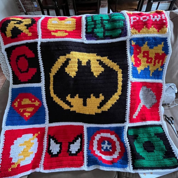 Superhero Crochet Blanket Pattern - Corner to Corner Superhero Graphs ...