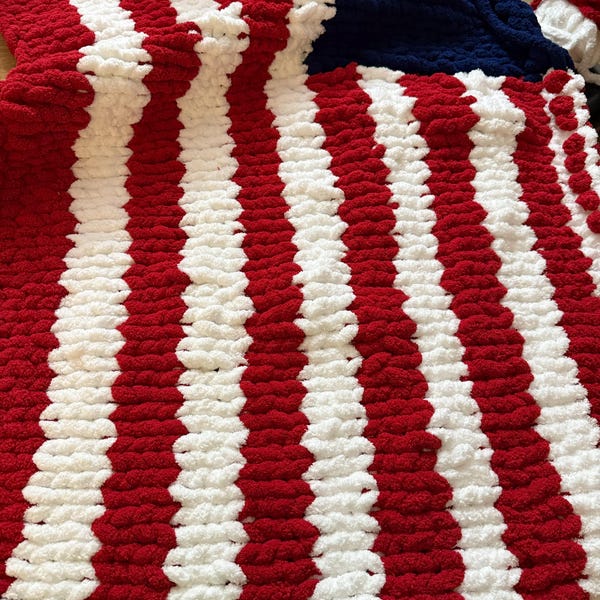 American Flag Knitting Pattern and Tutorial Instructions for Bulky Yarn ...