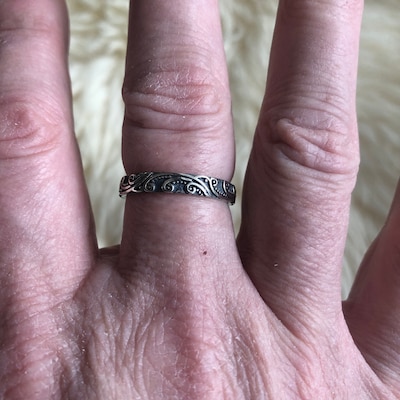 Silver Wave Swirl Ring / Sterling Wave Band Ring / Bali Wave - Etsy