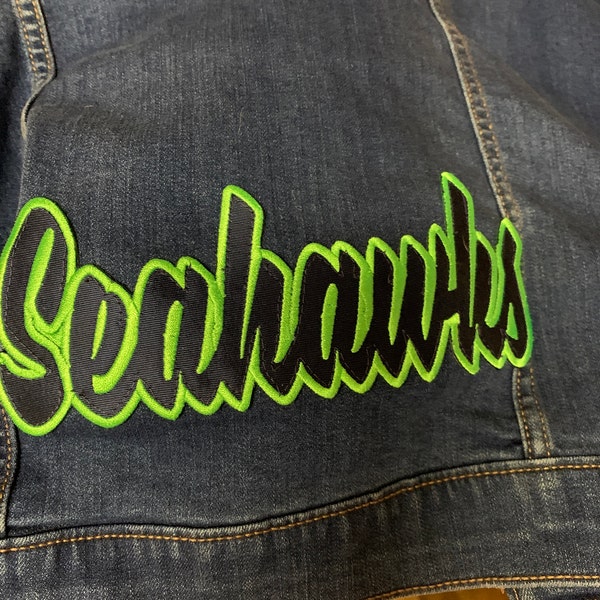 Seahawks - LARGE 3x8 - Color Choice - Mascot/team Name/words - Iron on ...