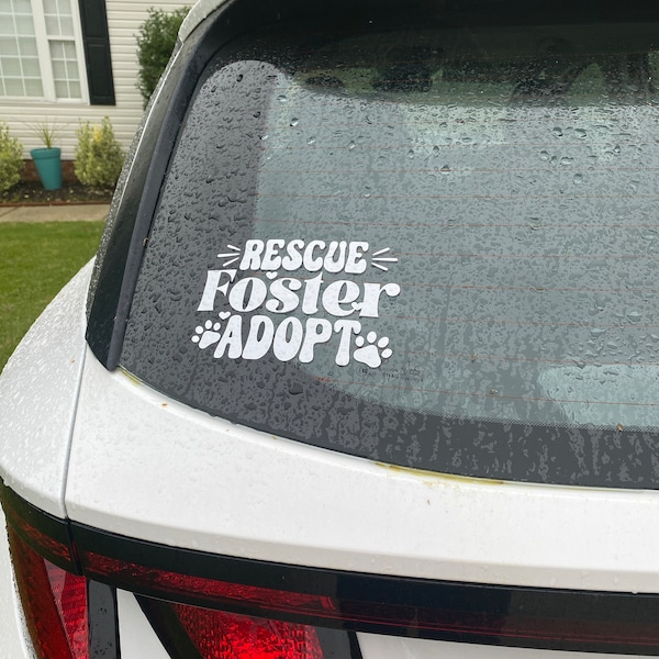 Rescue Foster Adopt, Vinyl Car Sticker, Decal for Water Bottle, Laptop ...