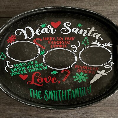 Santa Plate SVG Santa SVG Round Santa Tray Svg DIY Cookies for Santa ...
