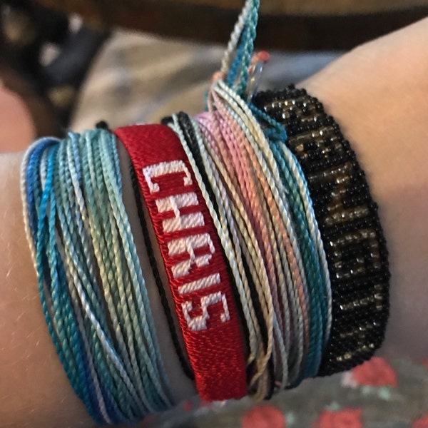 Custom Made Letter Thread Bracelets - Etsy