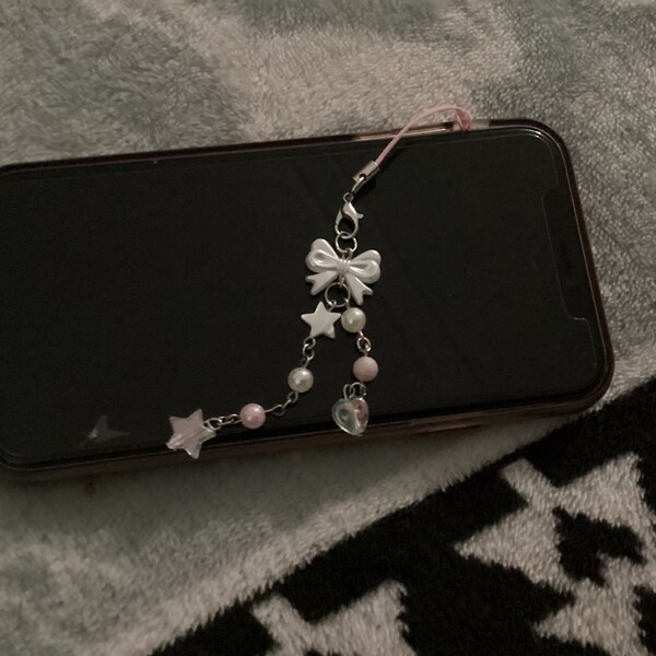 Pink Coquette Bow Phone Charm - Etsy