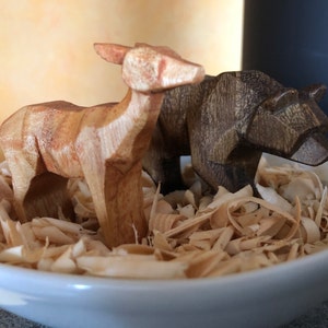 Hand Carved Lying Down Wolf - Etsy