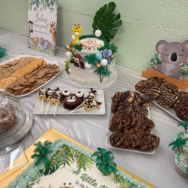 Jungle Zoo Safari Animals Edible Image Sweet Baby Boy Themed Baby ...