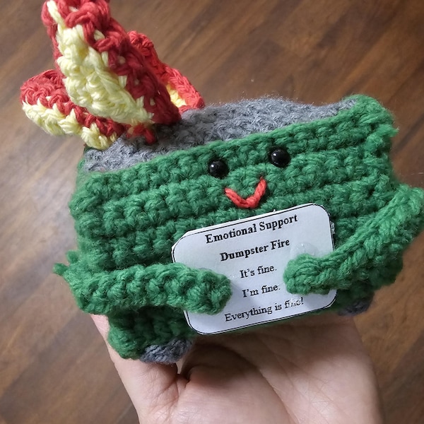Pattern and Sign Only: Dumpster Fire Emotional Support Crochet Pdf X2 ...