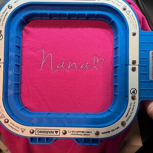 DIGITAL DOWNLOAD EMBROIDERY - Nana With Heart Cursive - 4x4 5x7 7x5 ...