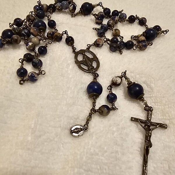 Solid Bronze HOLY FACE of JESUS Scapular Rosary Centerpiece Rosary ...