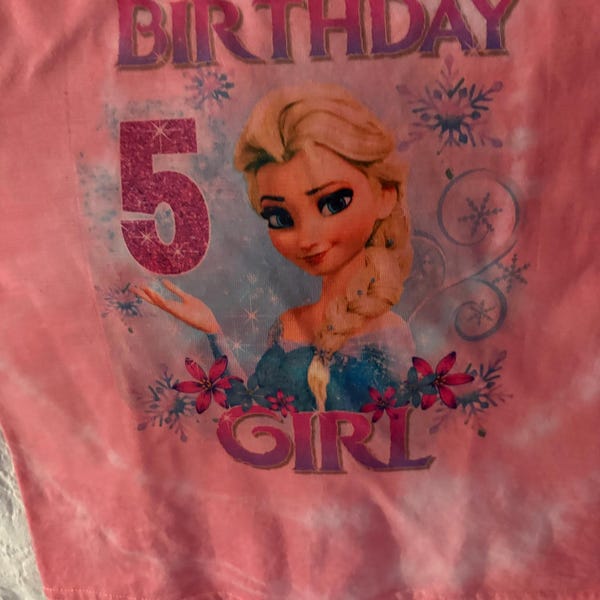 Frozen 5th Birthday PNG, Elsa Birthday Girl, Iron on Image for DTF ...