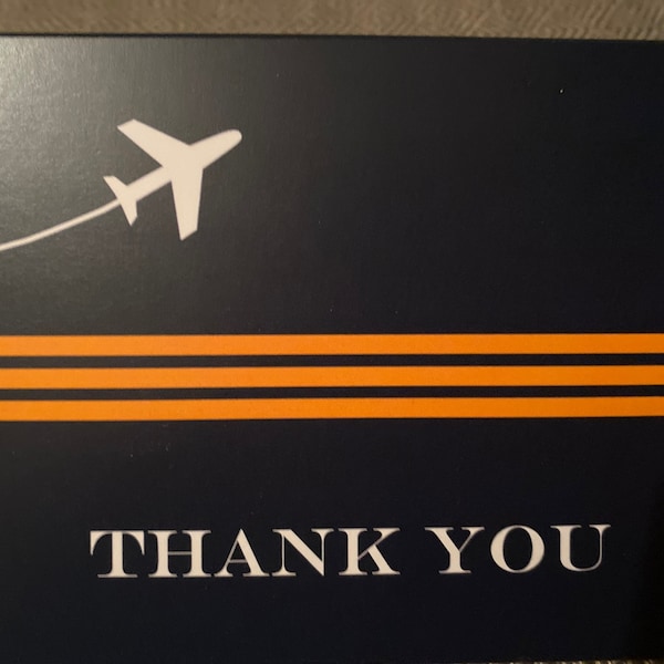 Aviation Notecard, Airplane Thank You Notecard, Folded Notecard, Baby ...