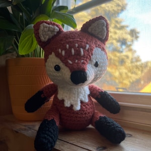 CROCHET PATTERN Lucy the Fox Crochet Amigurumi Stuffed Sitting Forest ...