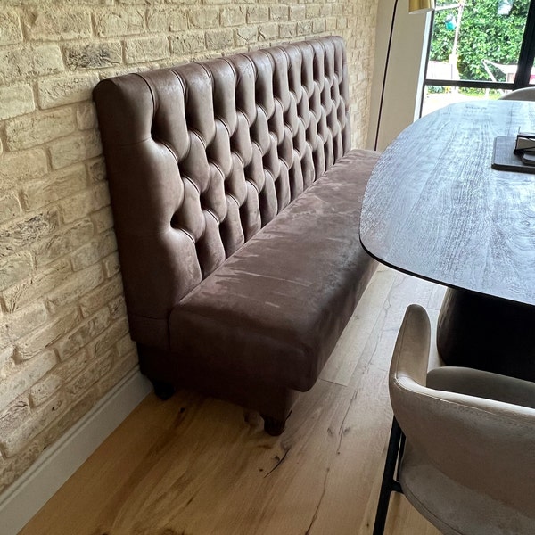 Deep Buttoned Kitchen Dining Booth Bench Seating in Real Italian ...