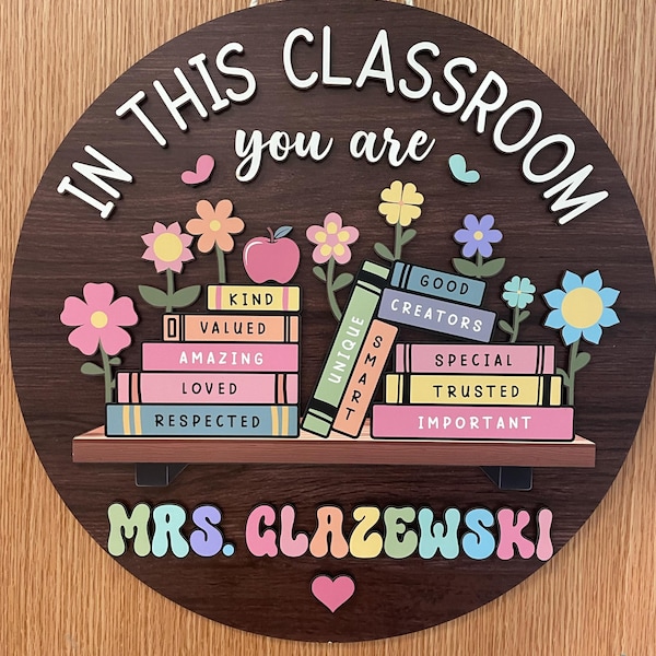 Personalized Teacher Door Sign, Composition Notebook Classroom ...