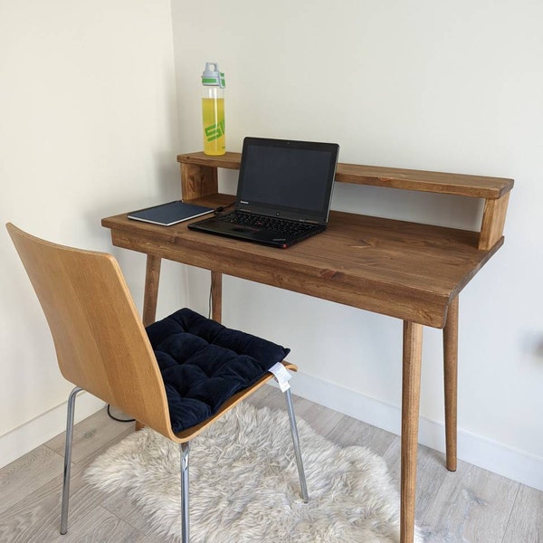 Simple Vintage Desk/computer Desk/ With Drawer, Monitor Stand, Solid ...