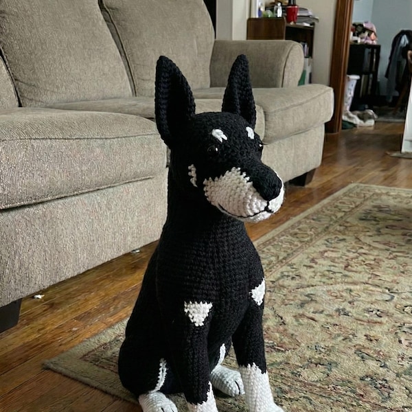 Realistic Doberman Amigurumi Pattern PDF Crochet Dog Black Brown Plush ...