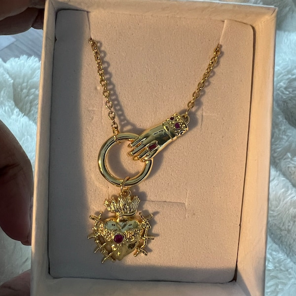 14K Gold Immaculate Heart of Mary With Seven Swords, Milagros Catholic ...