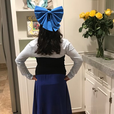 Blue Ariel Cosplay Hair Bow, Little Mermaid Hair Bow, Fabric Handmade ...