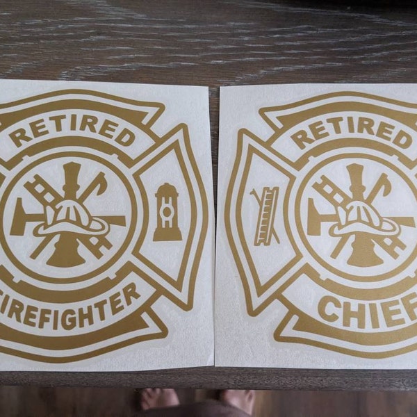 Retired Firefighter Decal Sticker EMS Fire Rescue Medic Car Window - Etsy