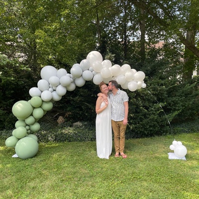 Big Sur THICK Balloon Garland Kit With Sage Grey & White Balloons for ...