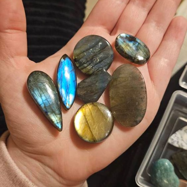 Natural LABRADORITE CABOCHON Multifire Wholesale Labradorite Gemstone ...