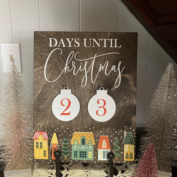 Christmas Countdown Sign, Days Until Christmas Sign, Early Christmas ...