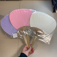 Bamboo Handle Paddle Fans - Paper Paddle Fans - Wedding Favor - Summer ...