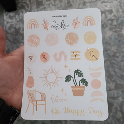 Boho Bujo Sticker Sheet Boho Art, Botanical Art, Abstract Stickers - Etsy