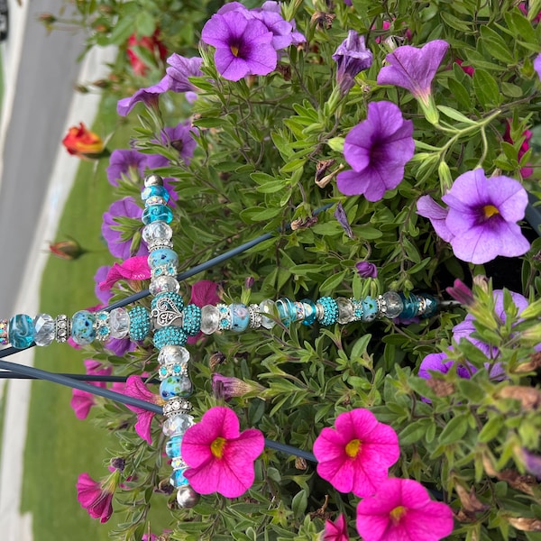 Beautiful Beaded Cross Garden Stake - Etsy