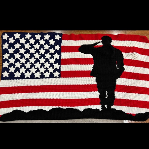 Saluting Soldier Flag Pattern Graph With Single Crochet Written ...