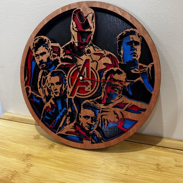 Deadpool Laser Cut, Superhero SVG, Cricut Clock, Multilayer Design ...