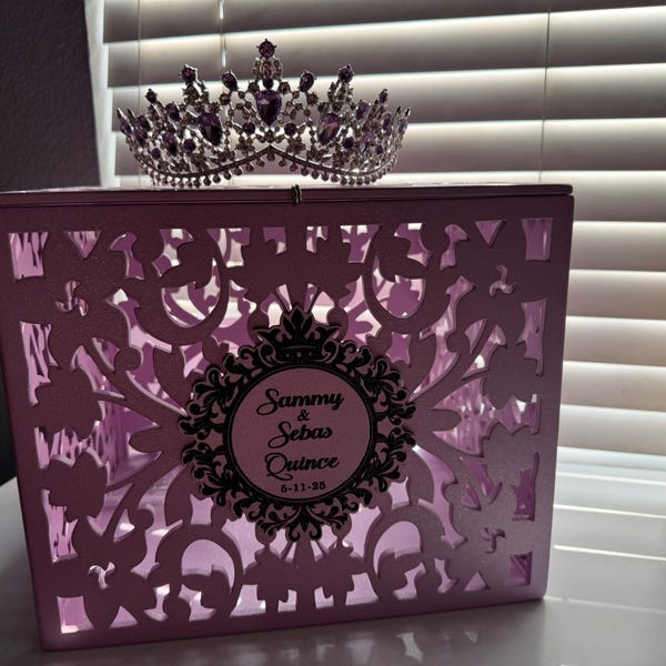 Quinceanera Card Box Sweet 15 Birthday Card Holder Quinceanera Party ...