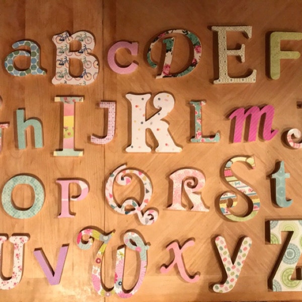 Random Alphabet Set Unfinished Wooden Letters Wall Decor - A Through Z ...