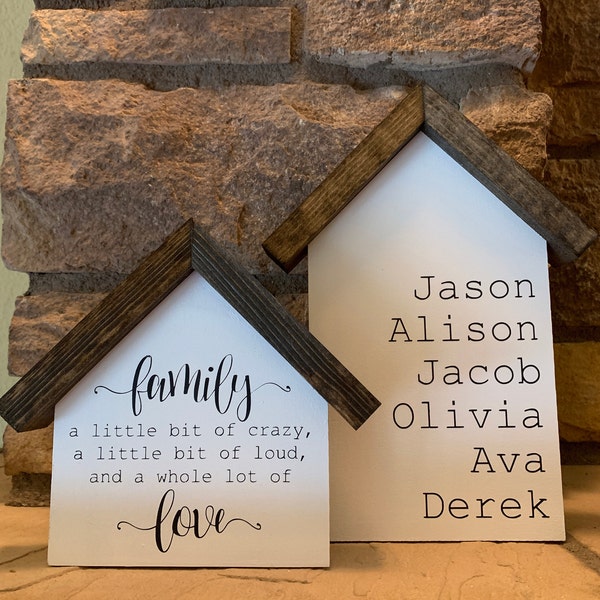 Family Love House Wood Sign: Rustic Farmhouse Decor - Etsy