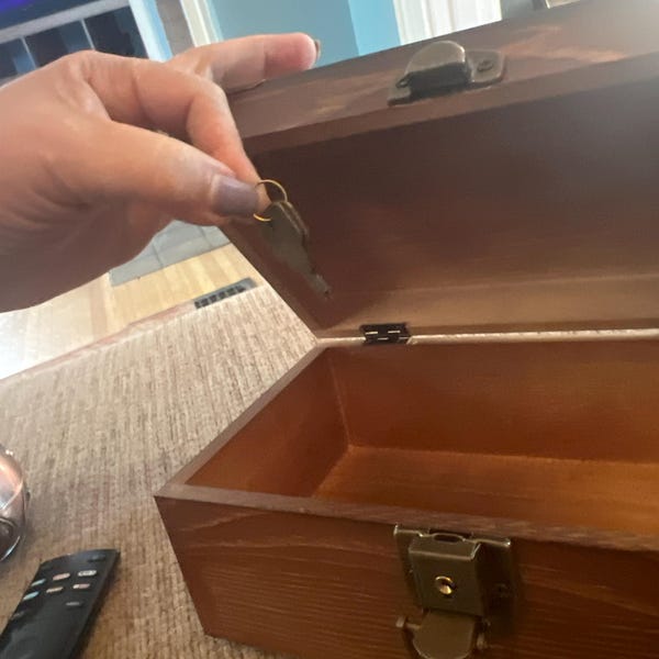 Personalized Wooden Gift Box With Lock & Key , Engraved Wood Jewelry ...