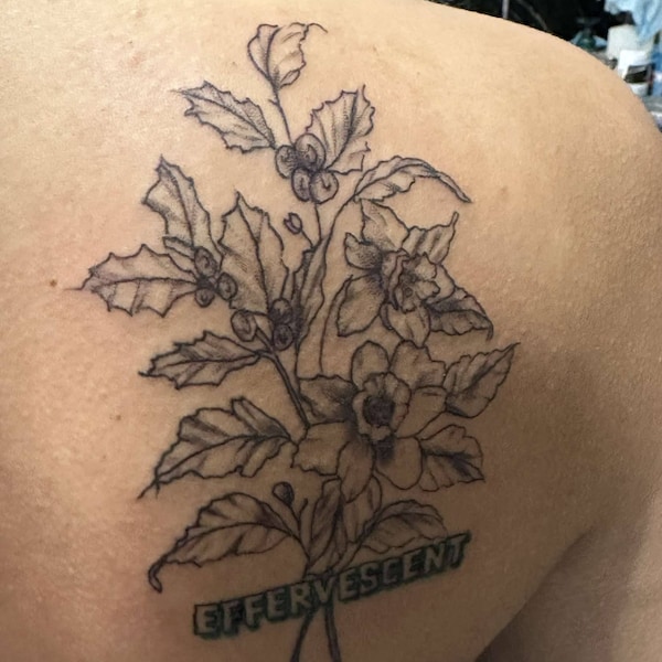 December Birth Flowers Tattoo Design for Women | Narcissus Holly Birth ...