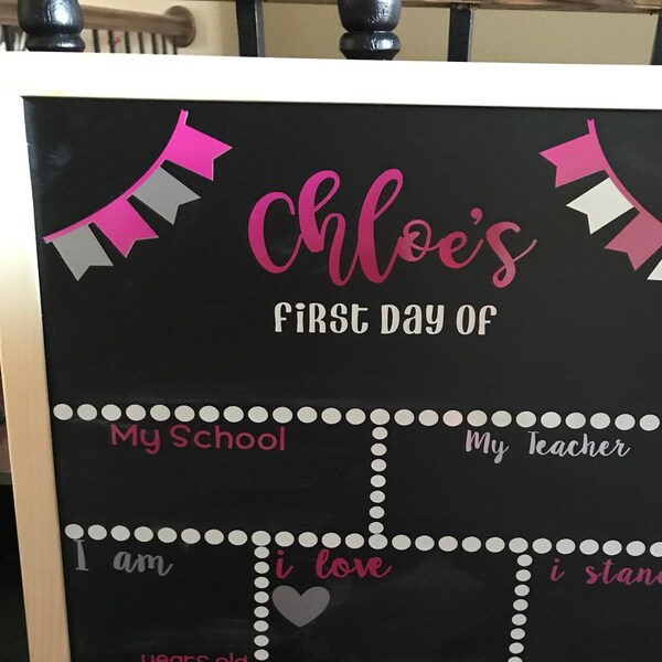 Reusable Back to School Chalkboard, First Day of School Sign ...
