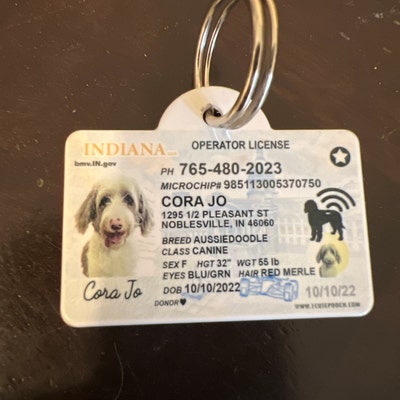 Texas Driver Dog Id Tag Personalized License, Durable Dog Tag, Double ...