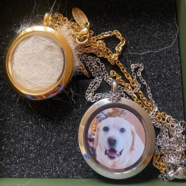 Pet Memorial Gift - Custom Photo Memorial Locket Necklace - Locket ...