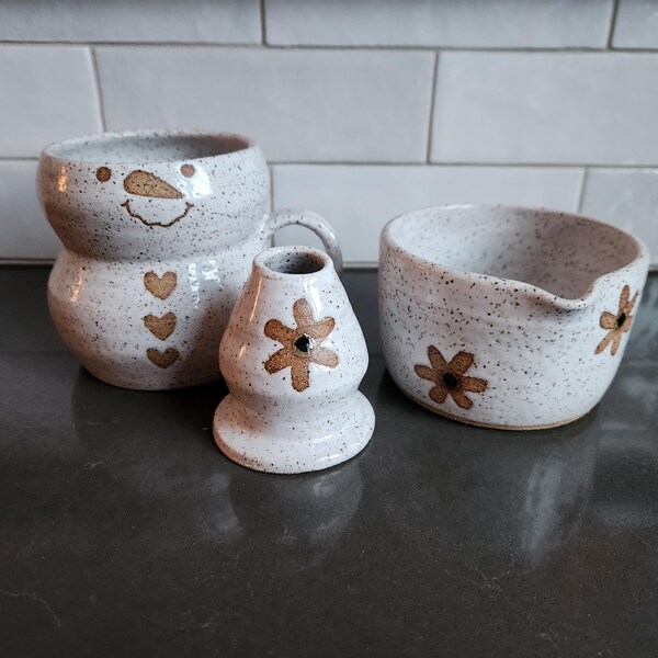 Ceramic Mug With Pink Bow Design, Coquette Pottery Mug, Handmade Gift ...